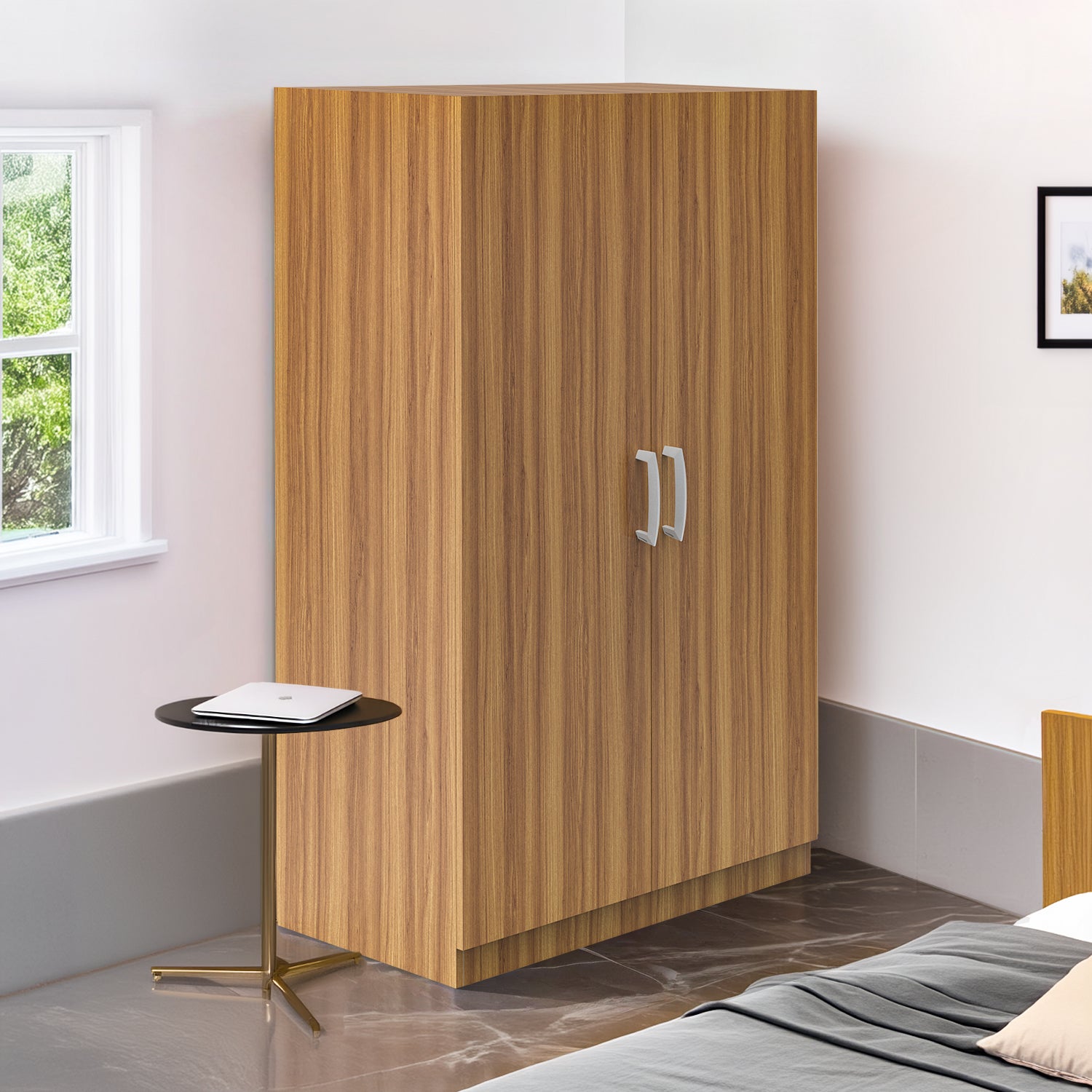 Ultrafresh Fabien Double Door Wardobe 1200 Wooden Finish